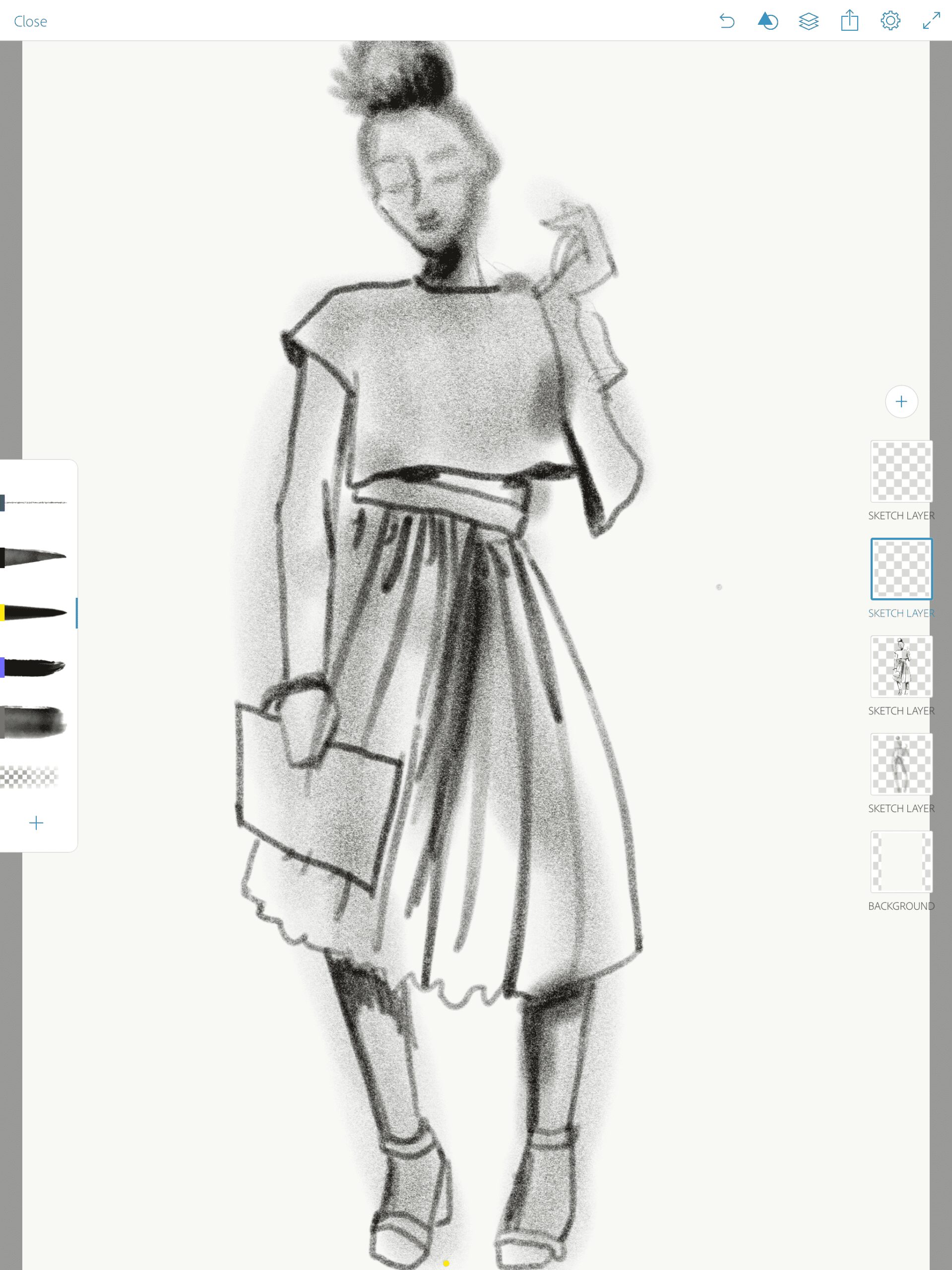 Drawing with Two Hands: A Fashion Model Drawing Exercises
