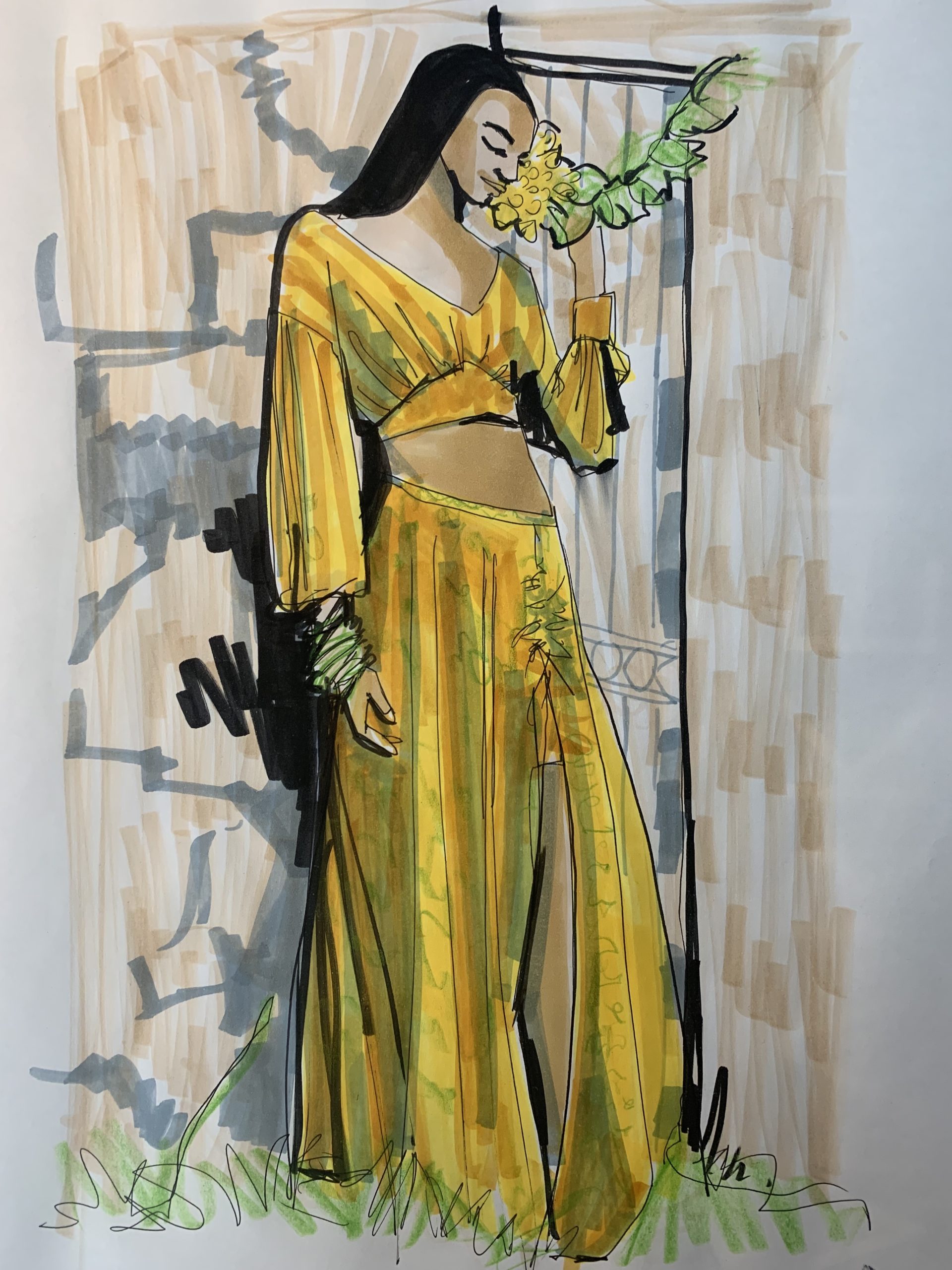 Using Artist Markers for Fashion Design Illustration